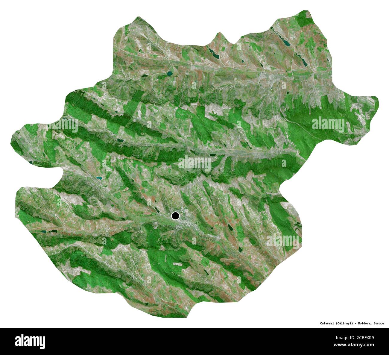Shape of Calarasi, district of Moldova, with its capital isolated on ...