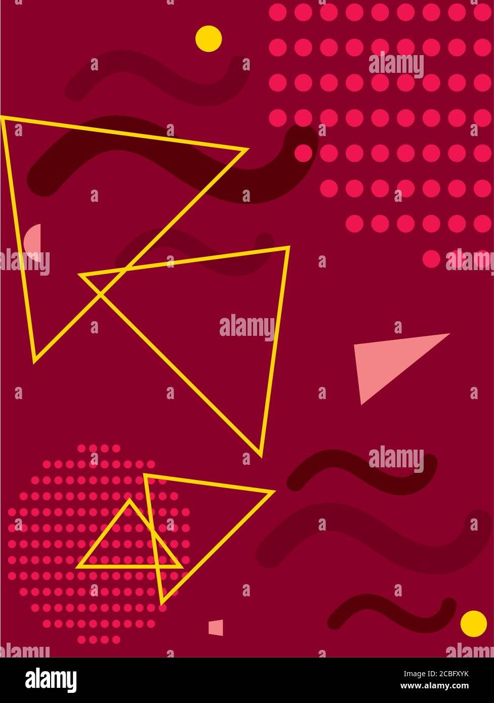 red background with yellow triangles over white background, colorful ...