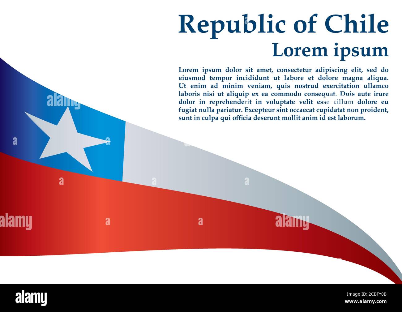 Flag of Chile, Republic of Chile. Template for award design, an ...