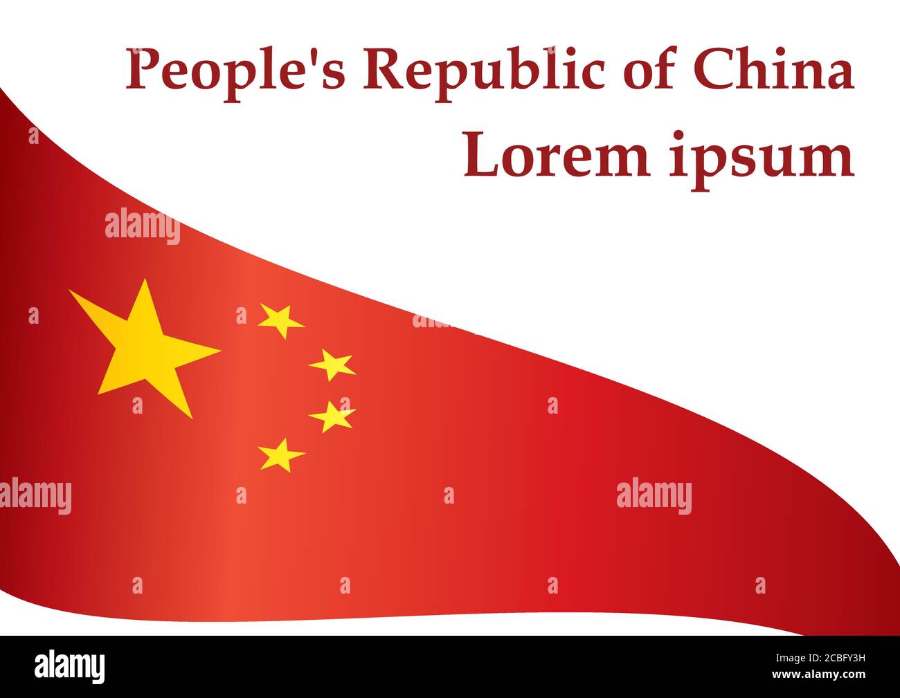 Flag of China, People's Republic of China, East Asia. Template for ...