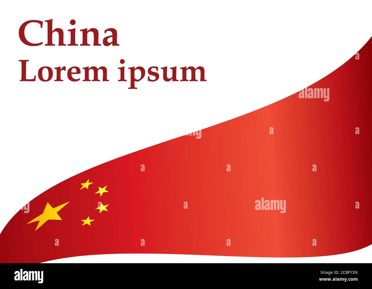 Flag of China, People's Republic of China, East Asia. Template for ...