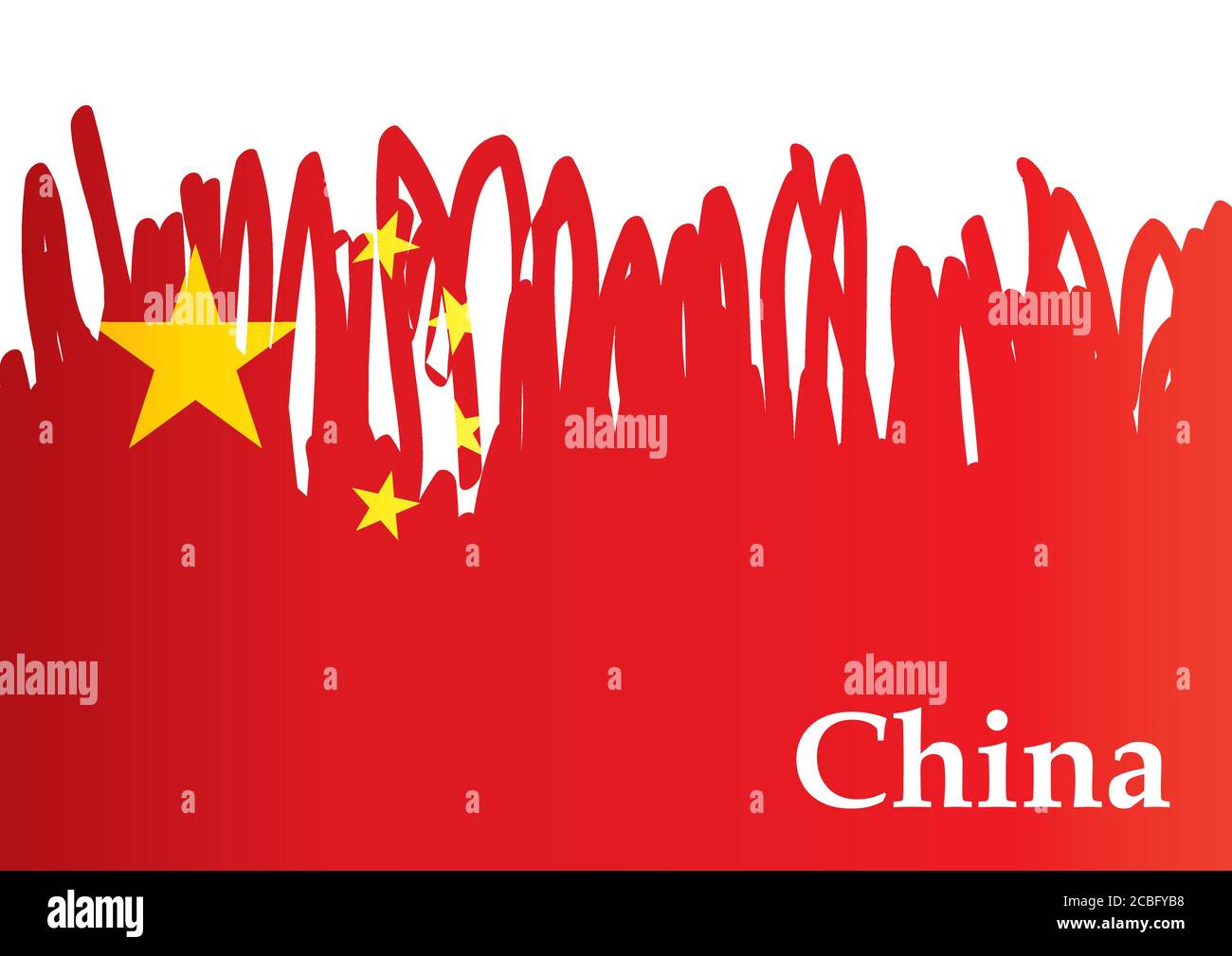 Flag of China, People's Republic of China, East Asia. Template for ...