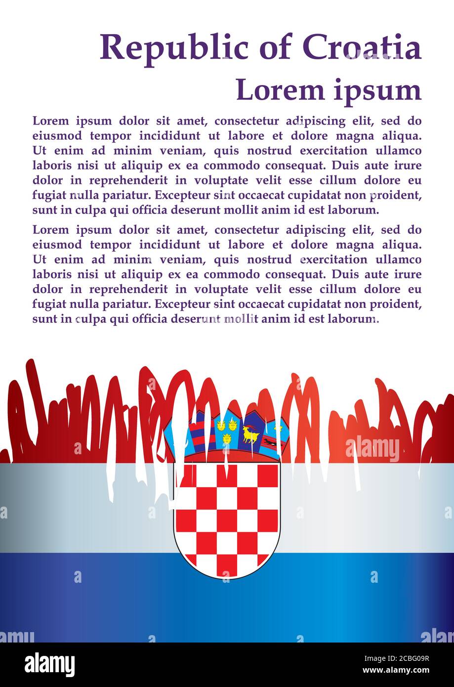 Flag of Croatia, Republic of Croatia. Template for award design, an ...