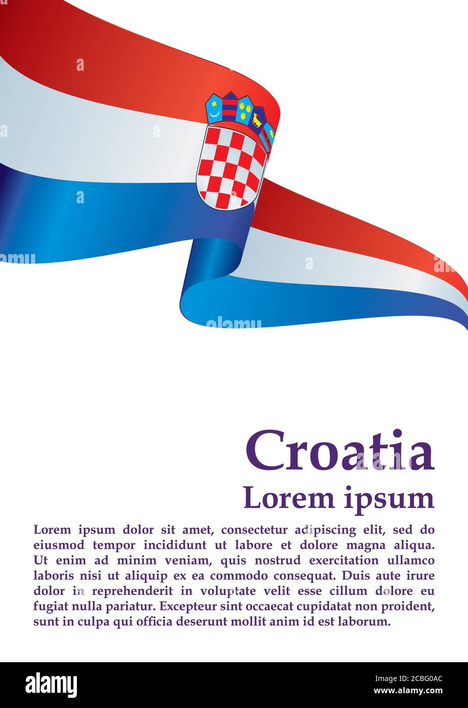 Flag of Croatia, Republic of Croatia. Template for award design, an ...