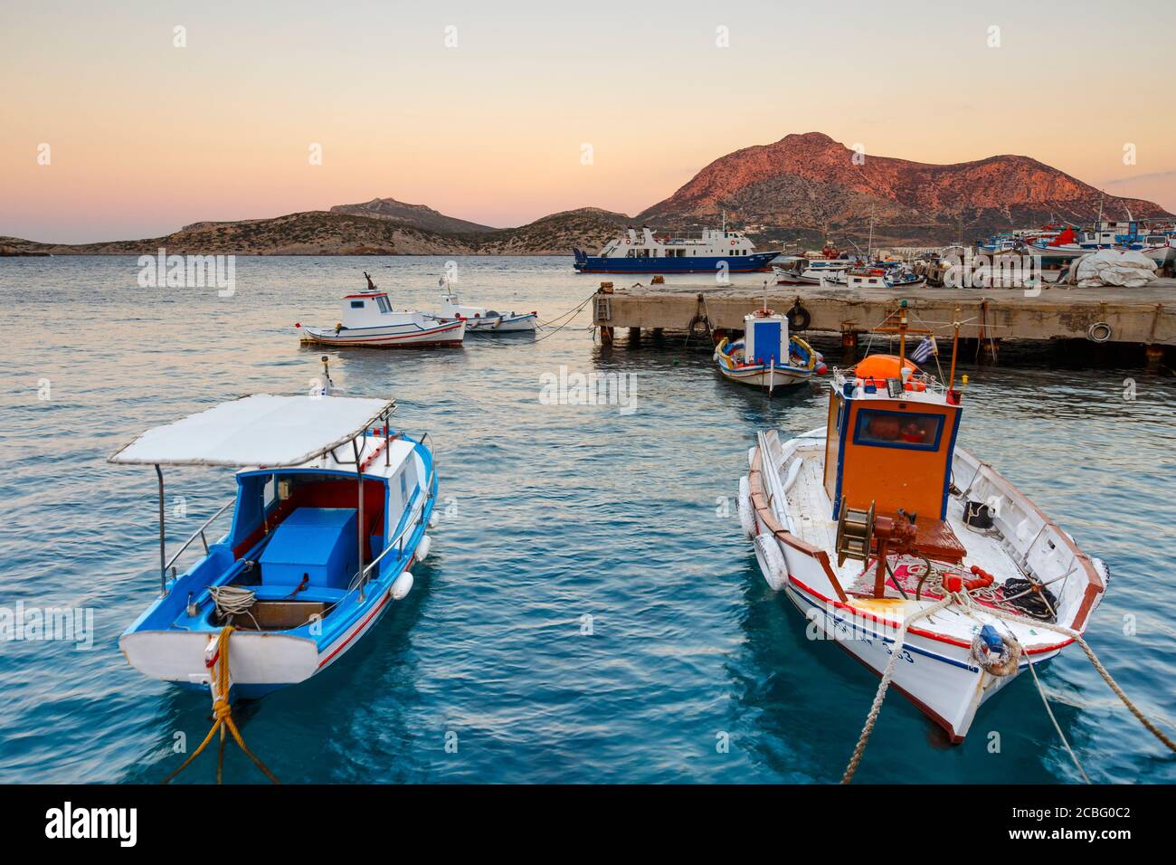 Harbour of the main village on Fourni island, Greece Stock Photo - Alamy