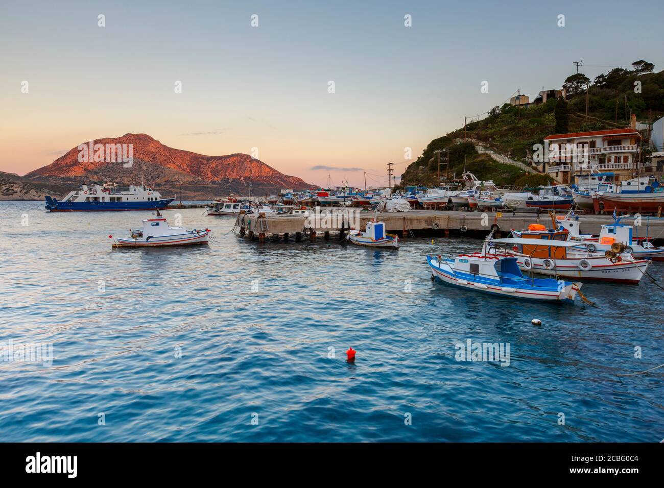 Harbour of the main village on Fourni island, Greece Stock Photo - Alamy
