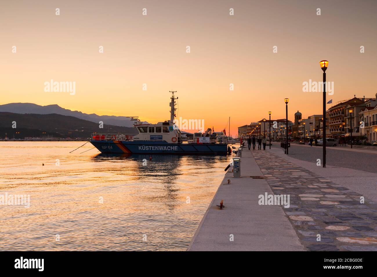 Seafront of Vathy town on Samos island, Greece Stock Photo - Alamy