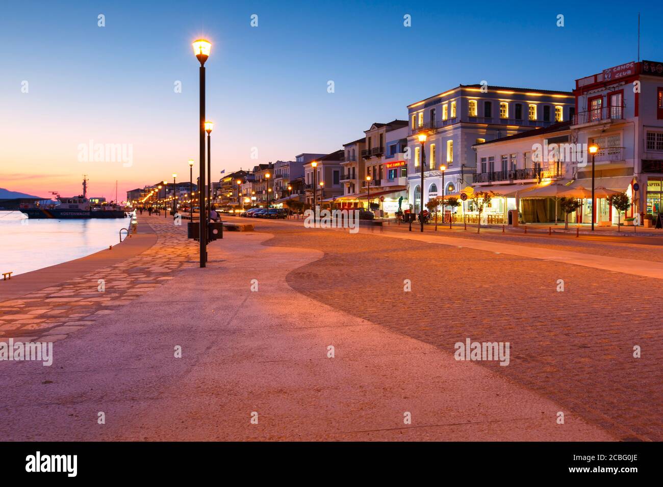 Seafront of Vathy town on Samos island, Greece Stock Photo - Alamy