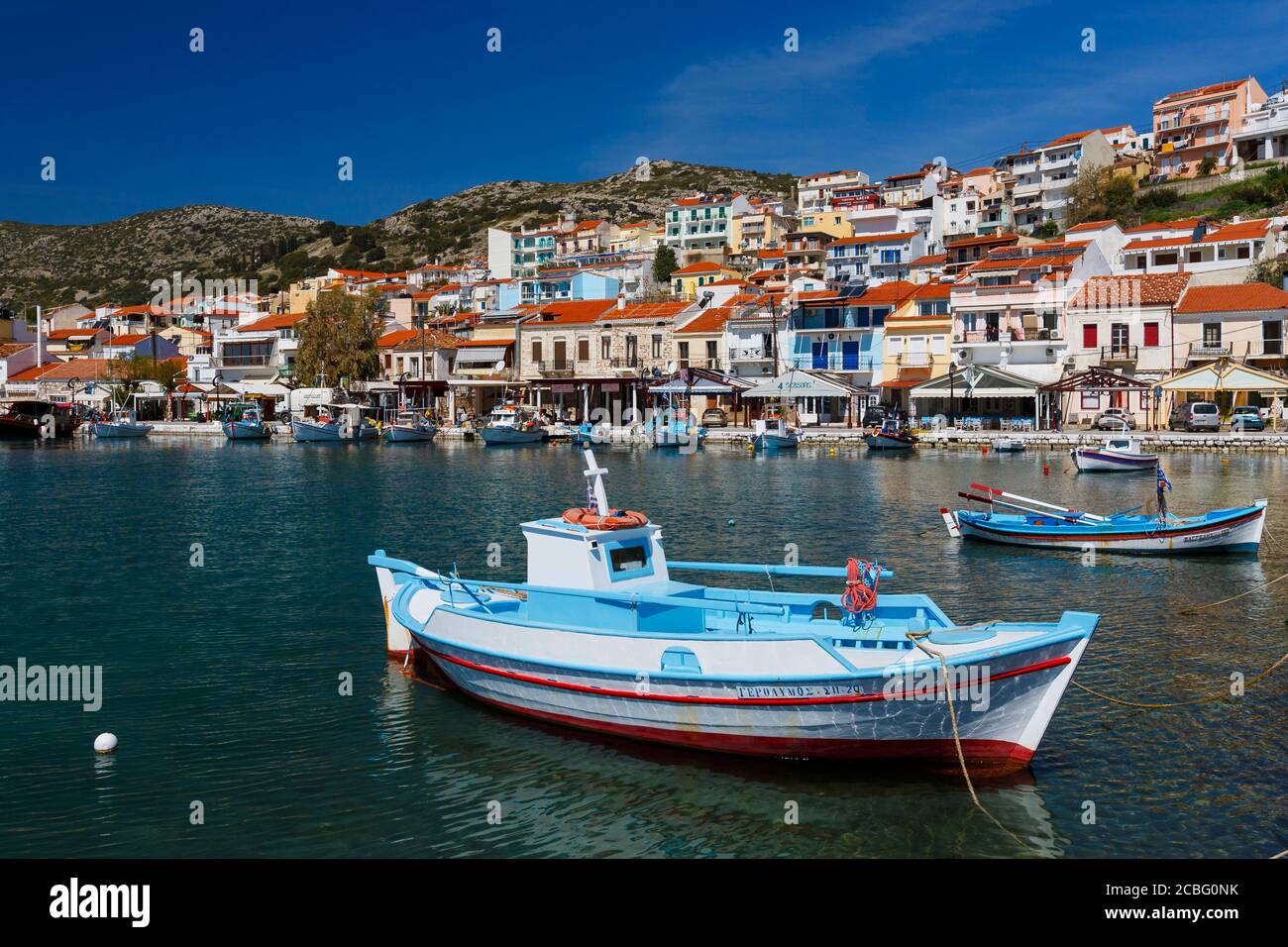 Harbour of Pythagorio town on Samos island, Greece Stock Photo - Alamy