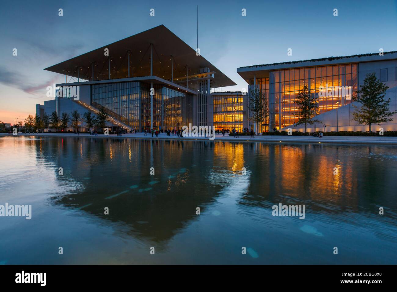 National Library of Greece and the Greek National Opera in Athens Stock ...