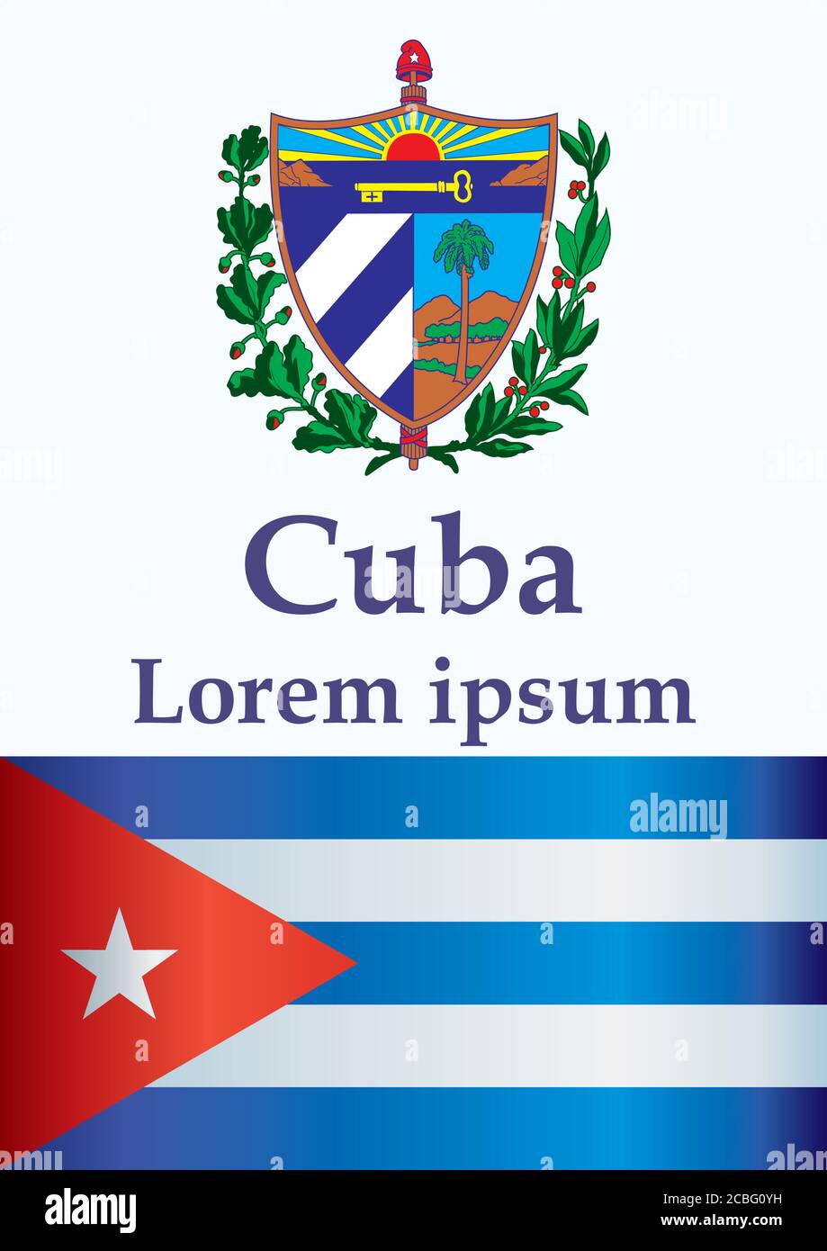 Flag of Cuba, Republic of Cuba. Template for award design, an official ...