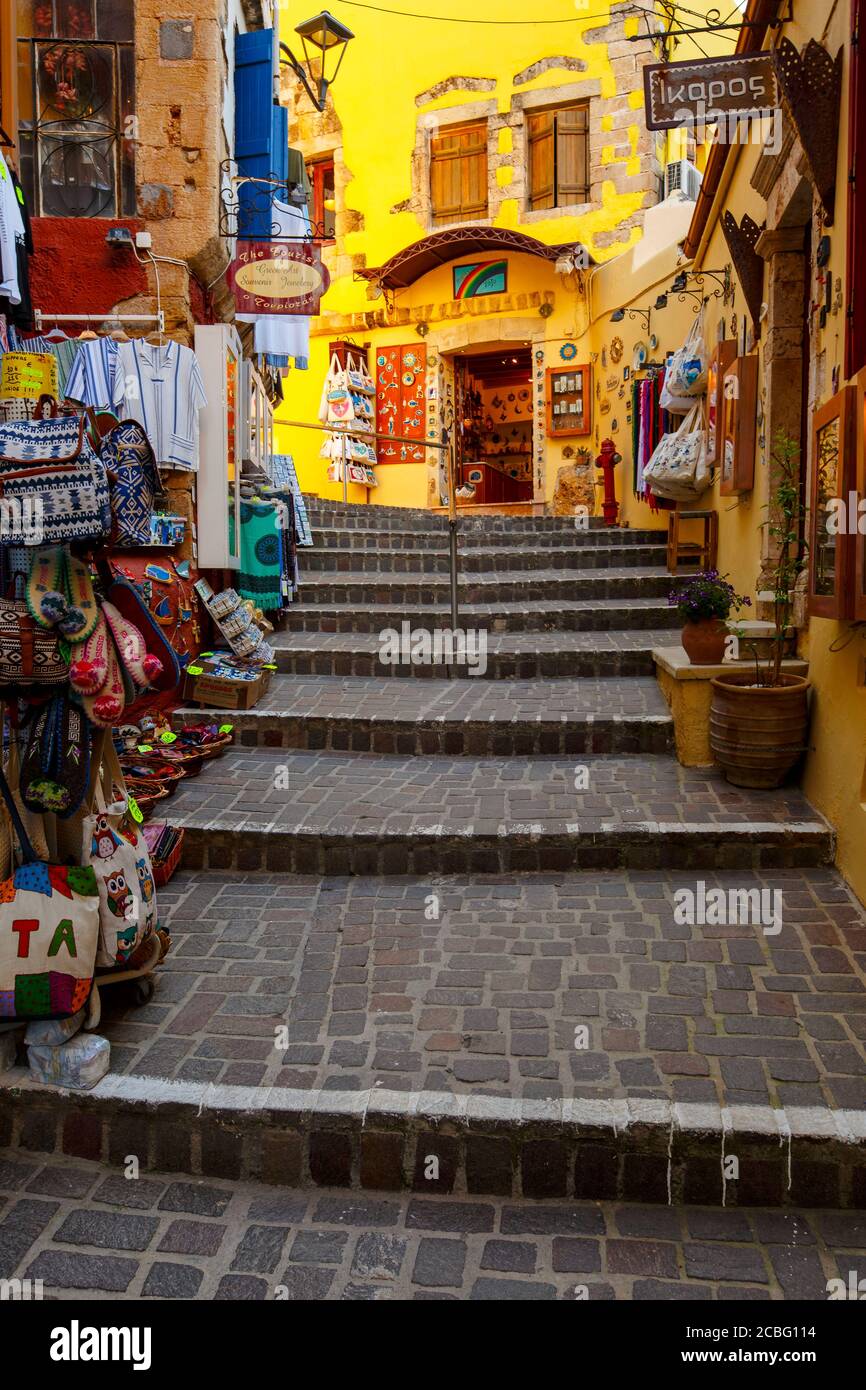 Shopping street in chania crete hi-res stock photography and images - Alamy
