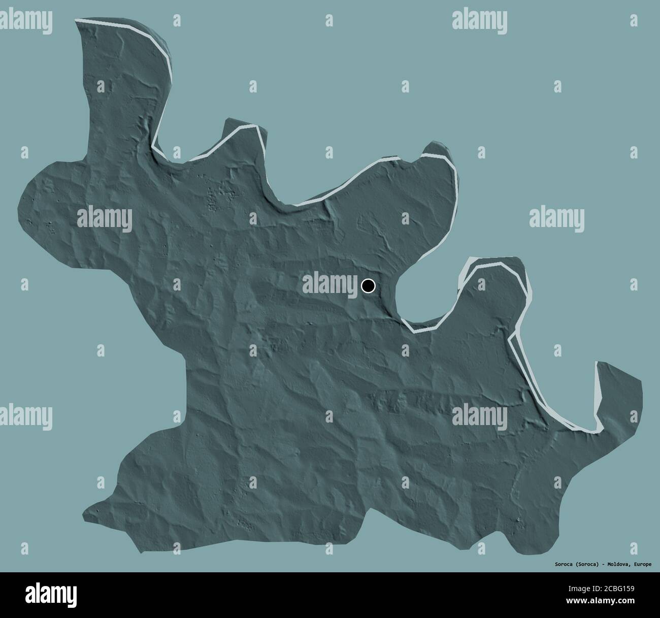 Shape of Soroca, district of Moldova, with its capital isolated on a ...