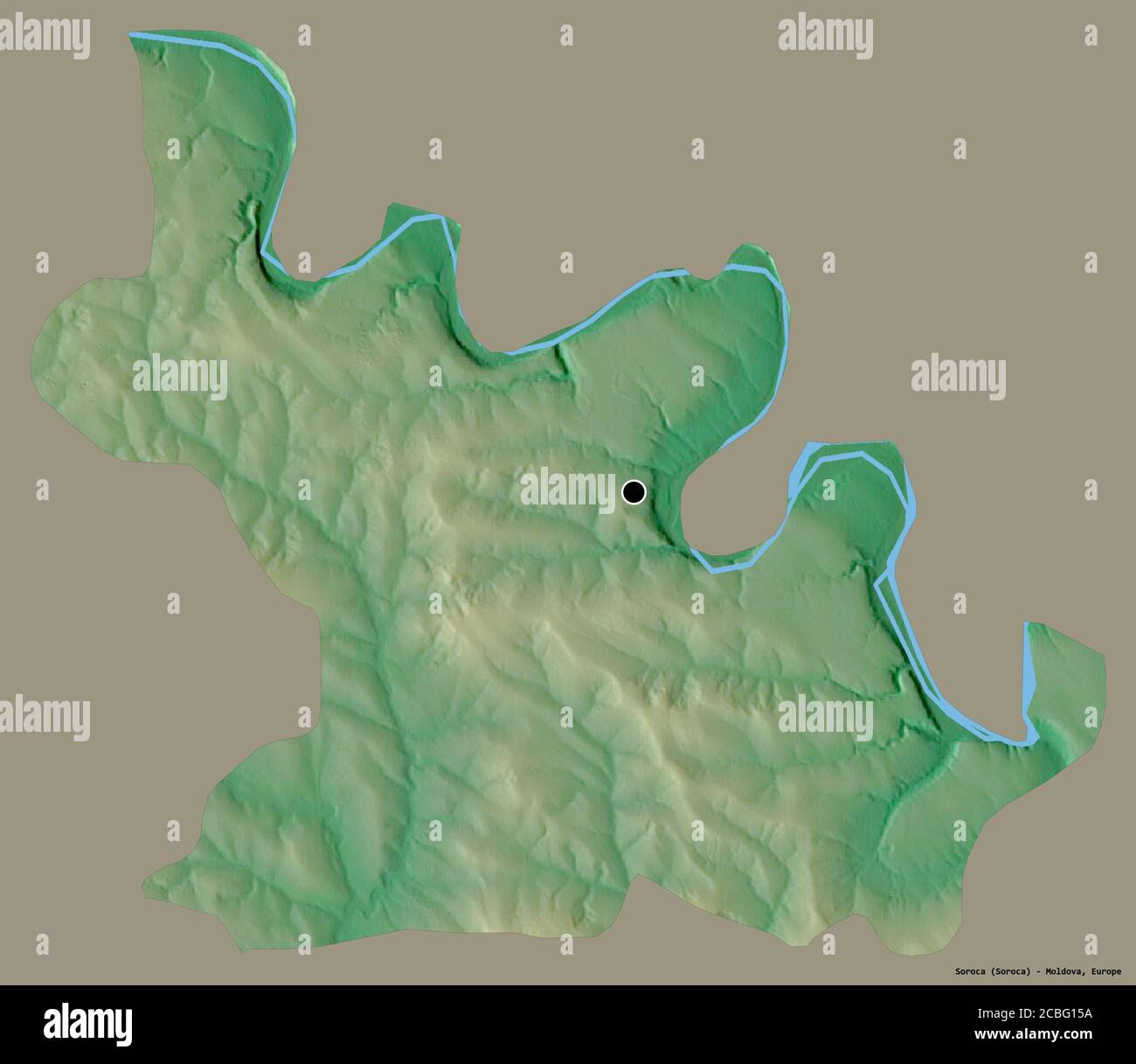 Shape of Soroca, district of Moldova, with its capital isolated on a ...