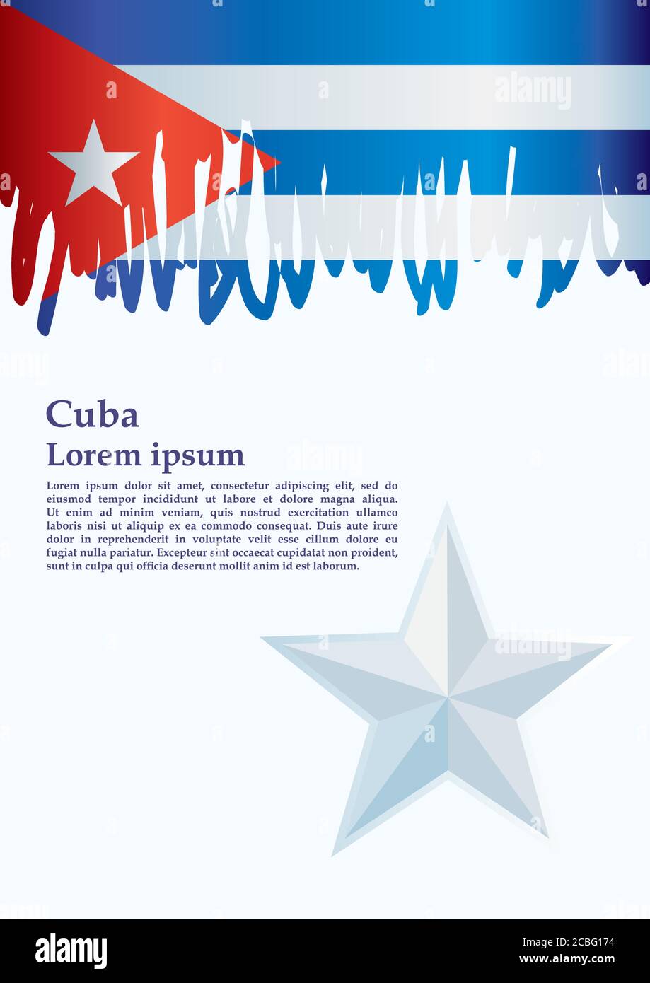 Flag of Cuba, Republic of Cuba. Template for award design, an official ...