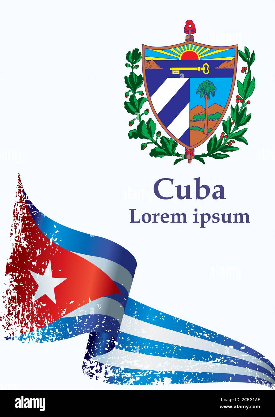 Flag of Cuba, Republic of Cuba. Template for award design, an official ...