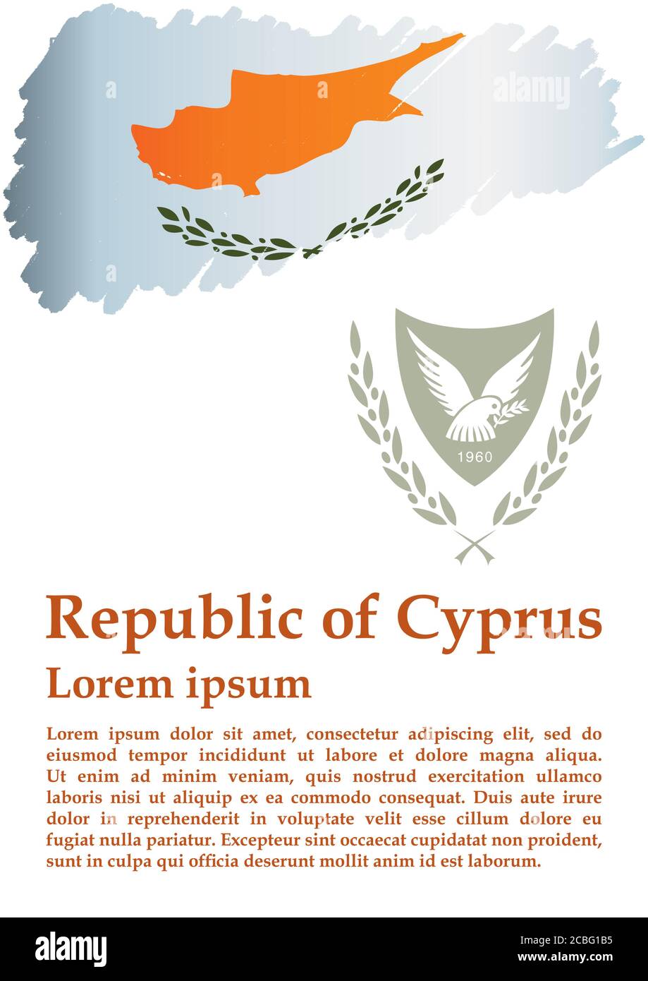 Flag of Cyprus, Republic of Cyprus. Template for award design, an ...