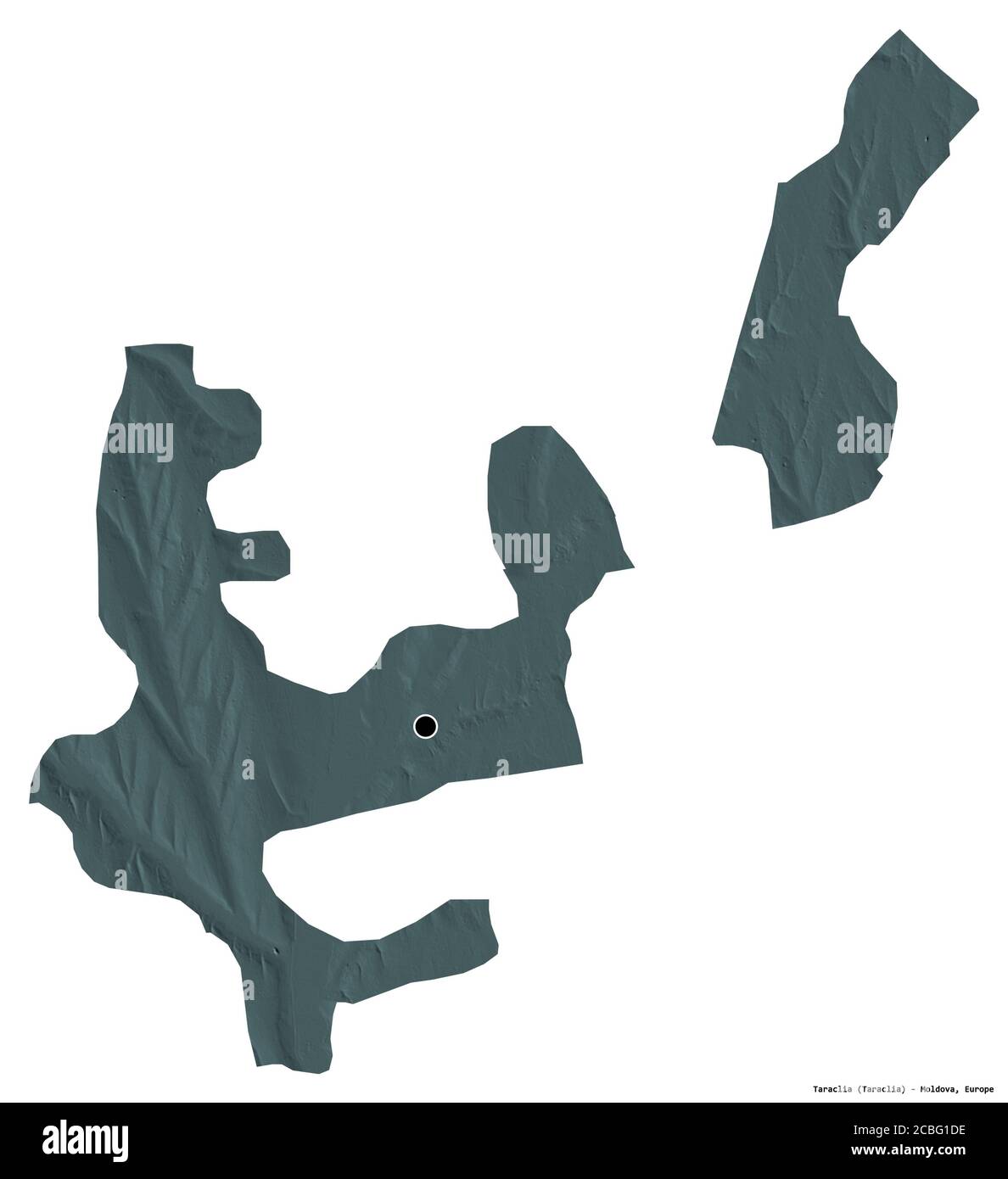 Shape of Taraclia, district of Moldova, with its capital isolated on ...