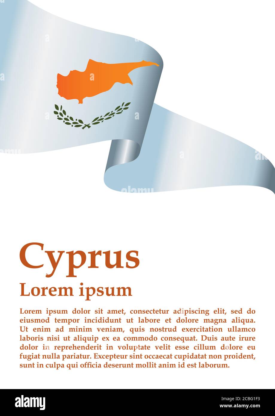 Flag of Cyprus, Republic of Cyprus. Template for award design, an ...