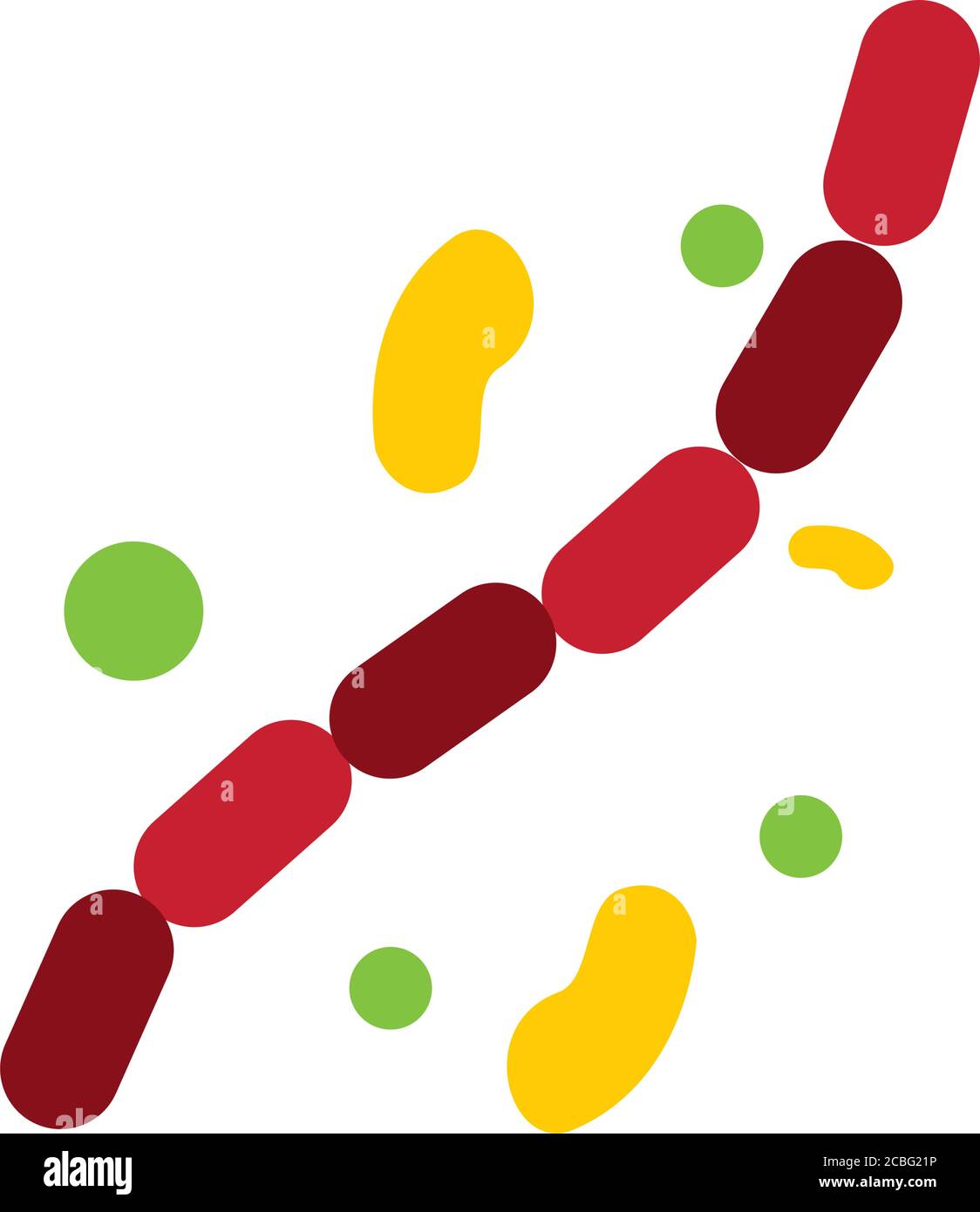 streptococcus bacterias icon over white background, flat style, vector ...