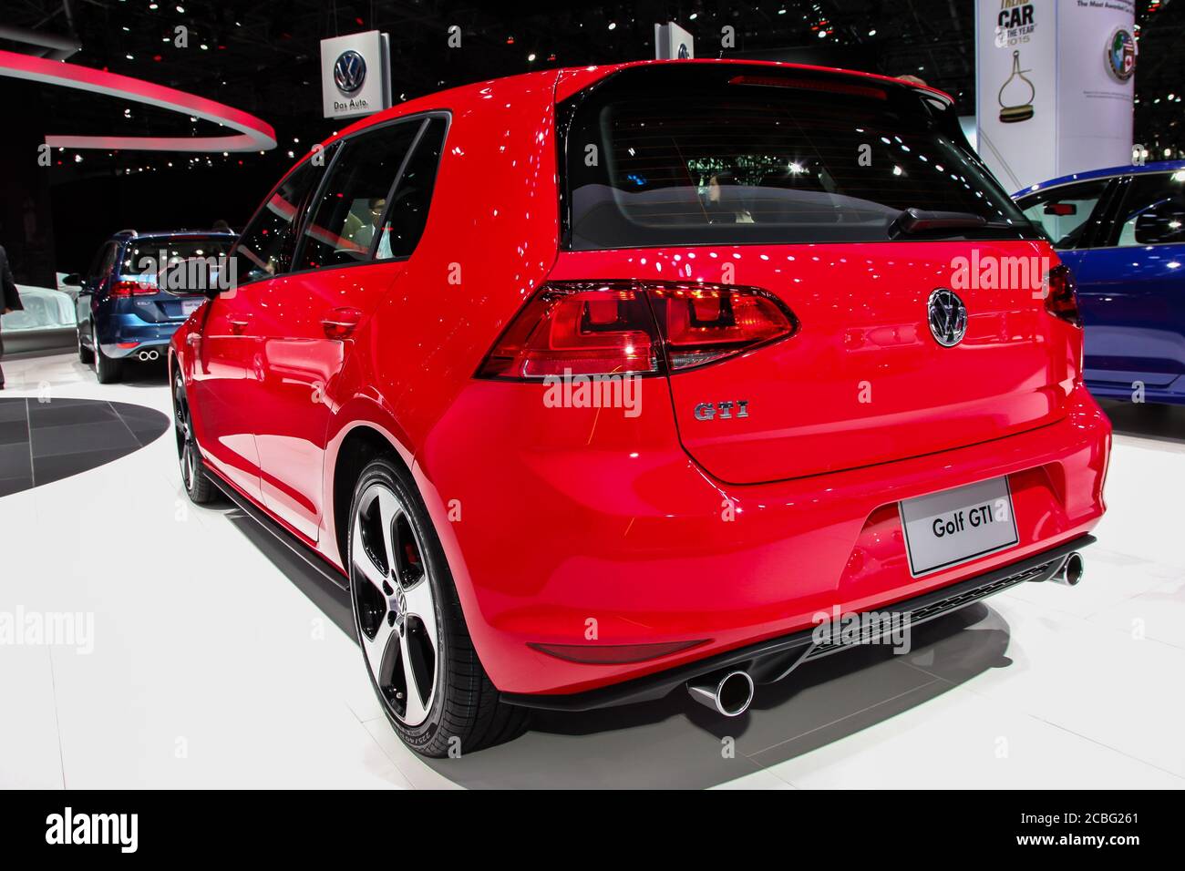 Volkswagen exhibit Volkswagen Golf GTI at the 2015 New York ...