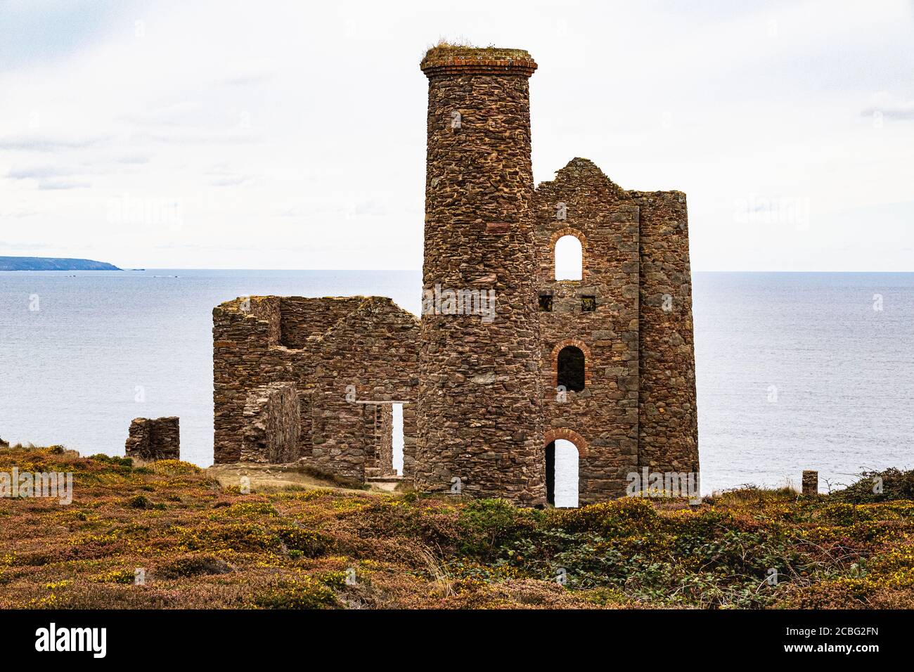 Wheal Coates Tin Mine. Stack, Whim Engine House and Stamps and Whim ...