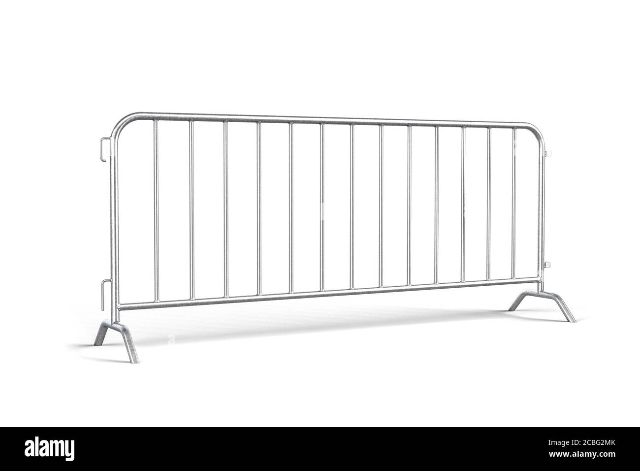A steel barricade isolated on a white background - 3d render Stock ...