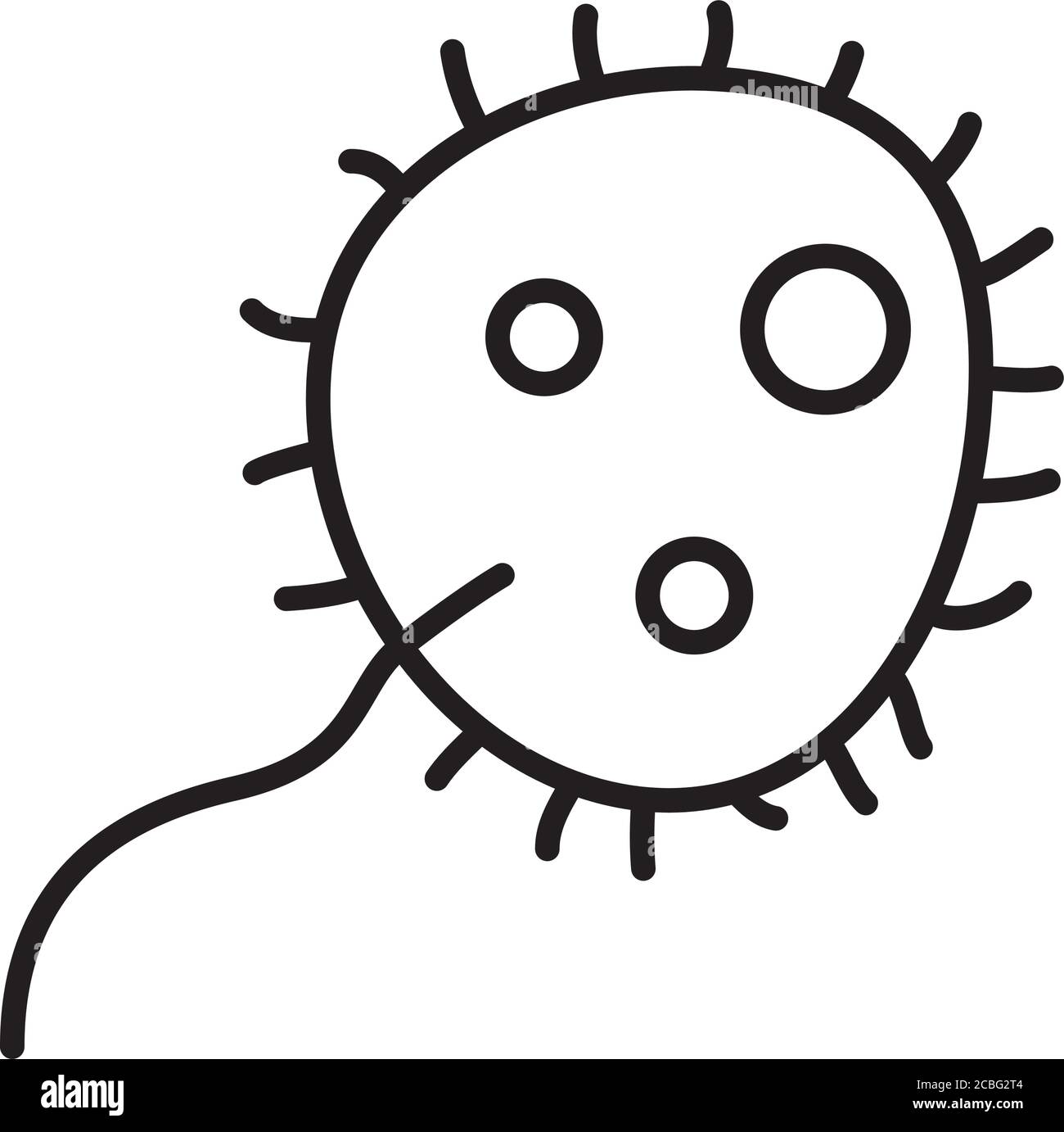 icon of bacteria shape icon over white background, line style, vector ...
