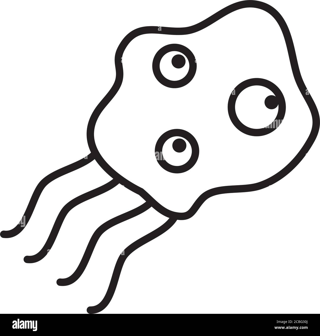 helicobacter shape icon over white background, line style, vector ...