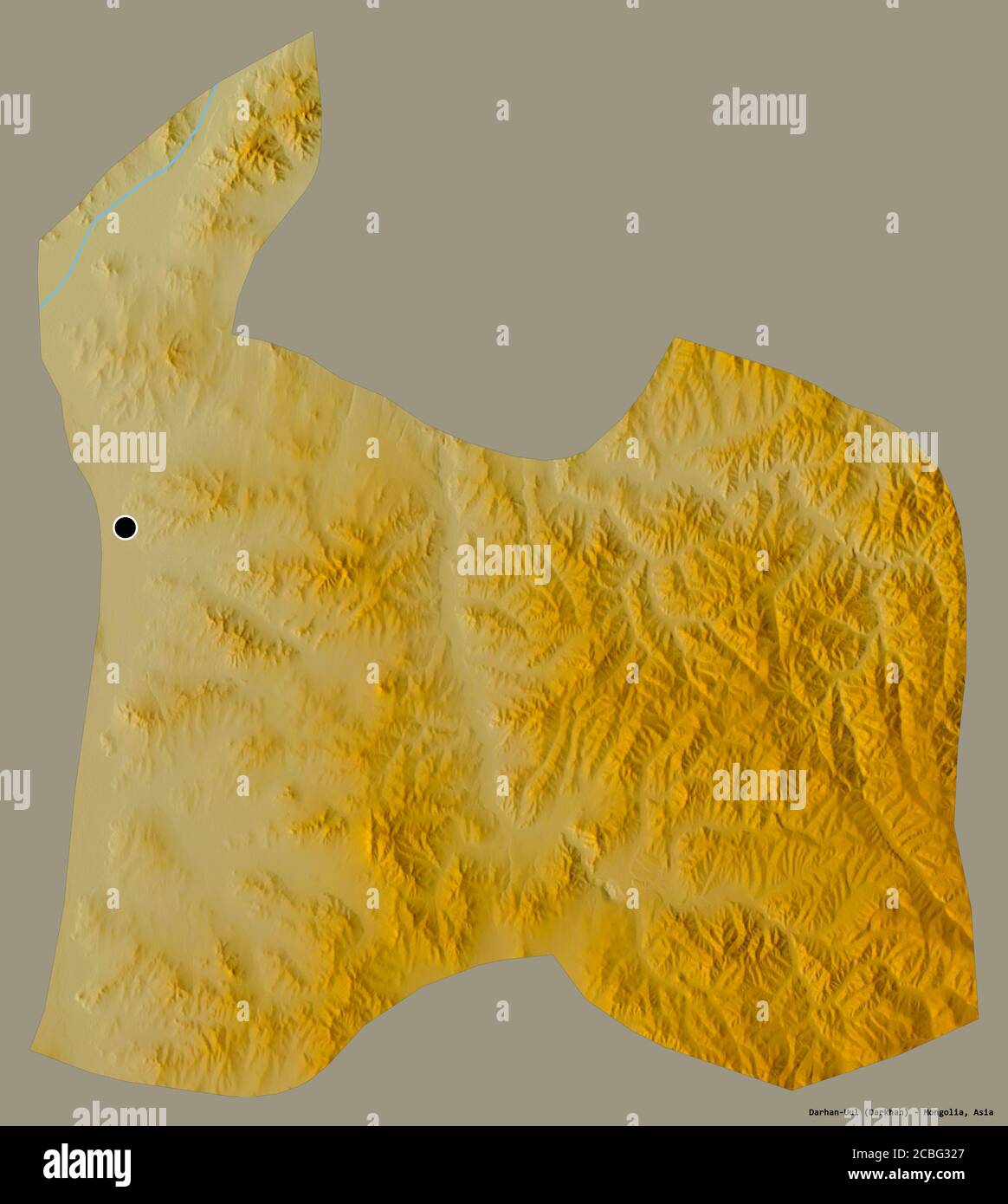 Shape of Darhan-Uul, municipality of Mongolia, with its capital ...
