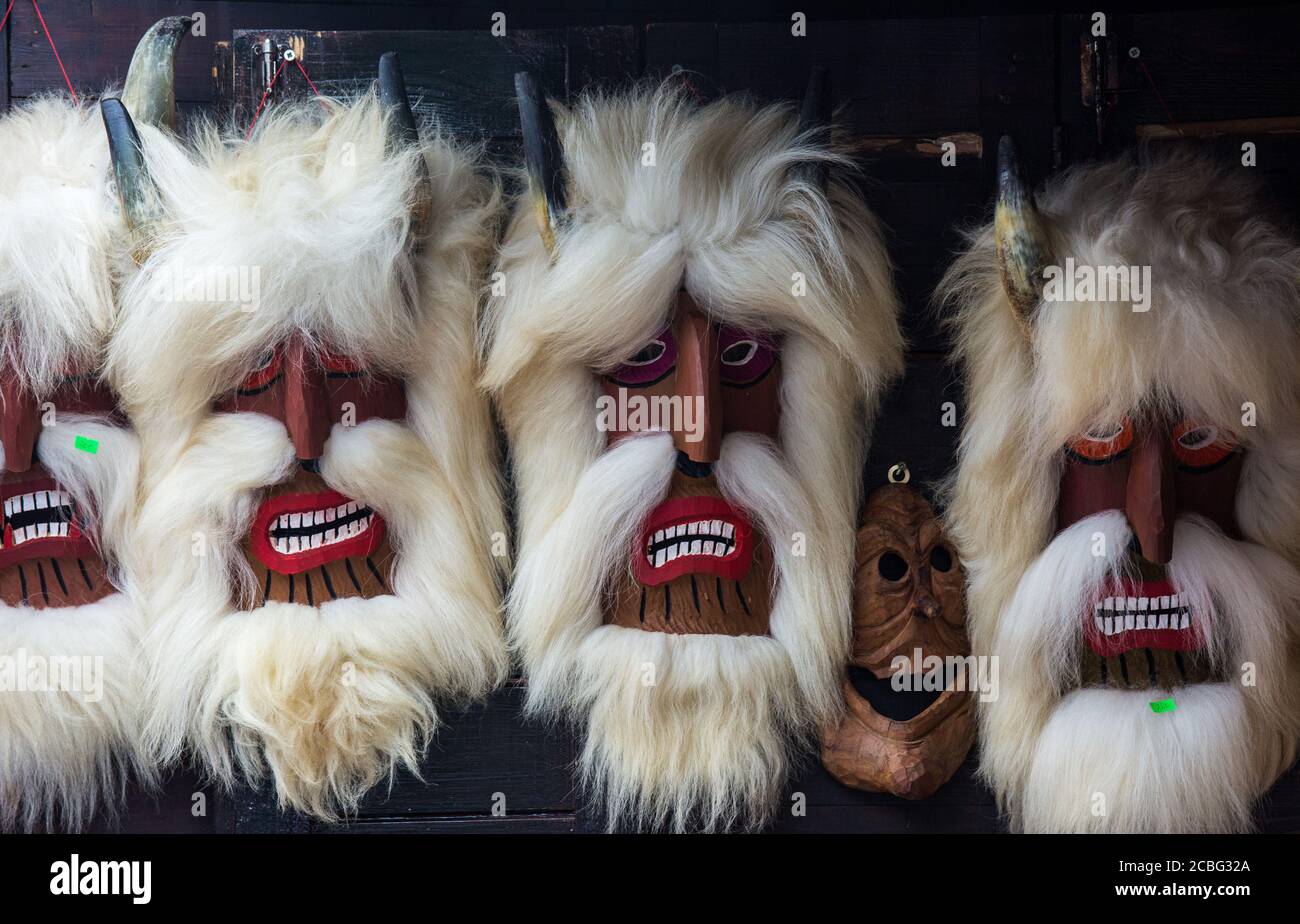 Brasov, Romania-June 14 2018 : Traditional folk Romanian mask of ...