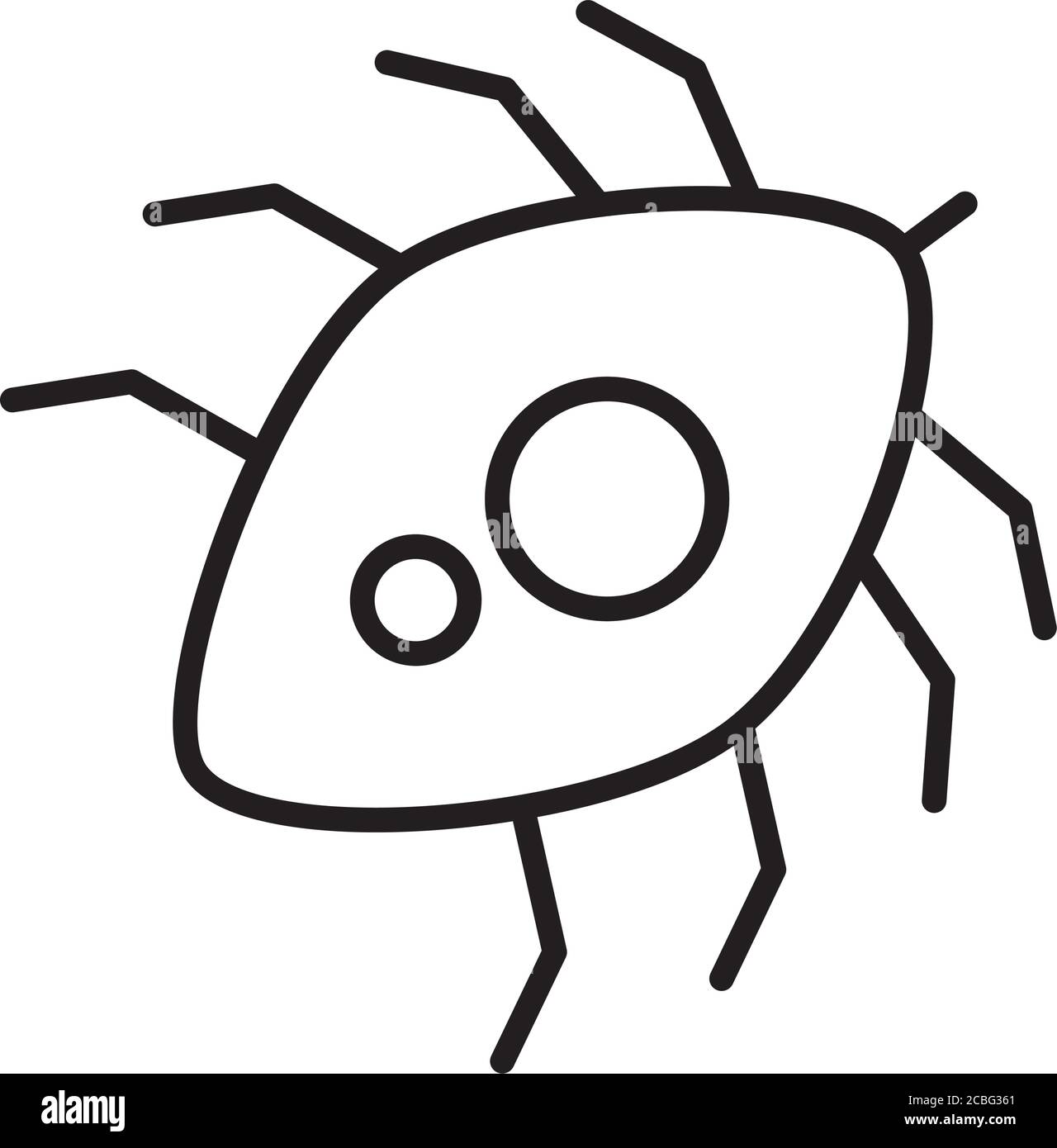 bacteria shape icon over white background, line style, vector ...