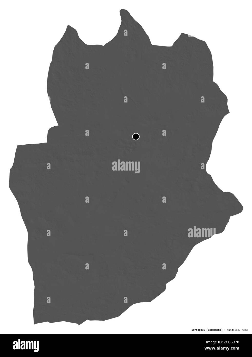 Shape of Dornogovi, province of Mongolia, with its capital isolated on ...
