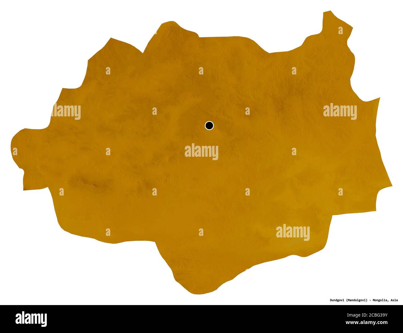 Shape of Dundgovi, province of Mongolia, with its capital isolated on ...
