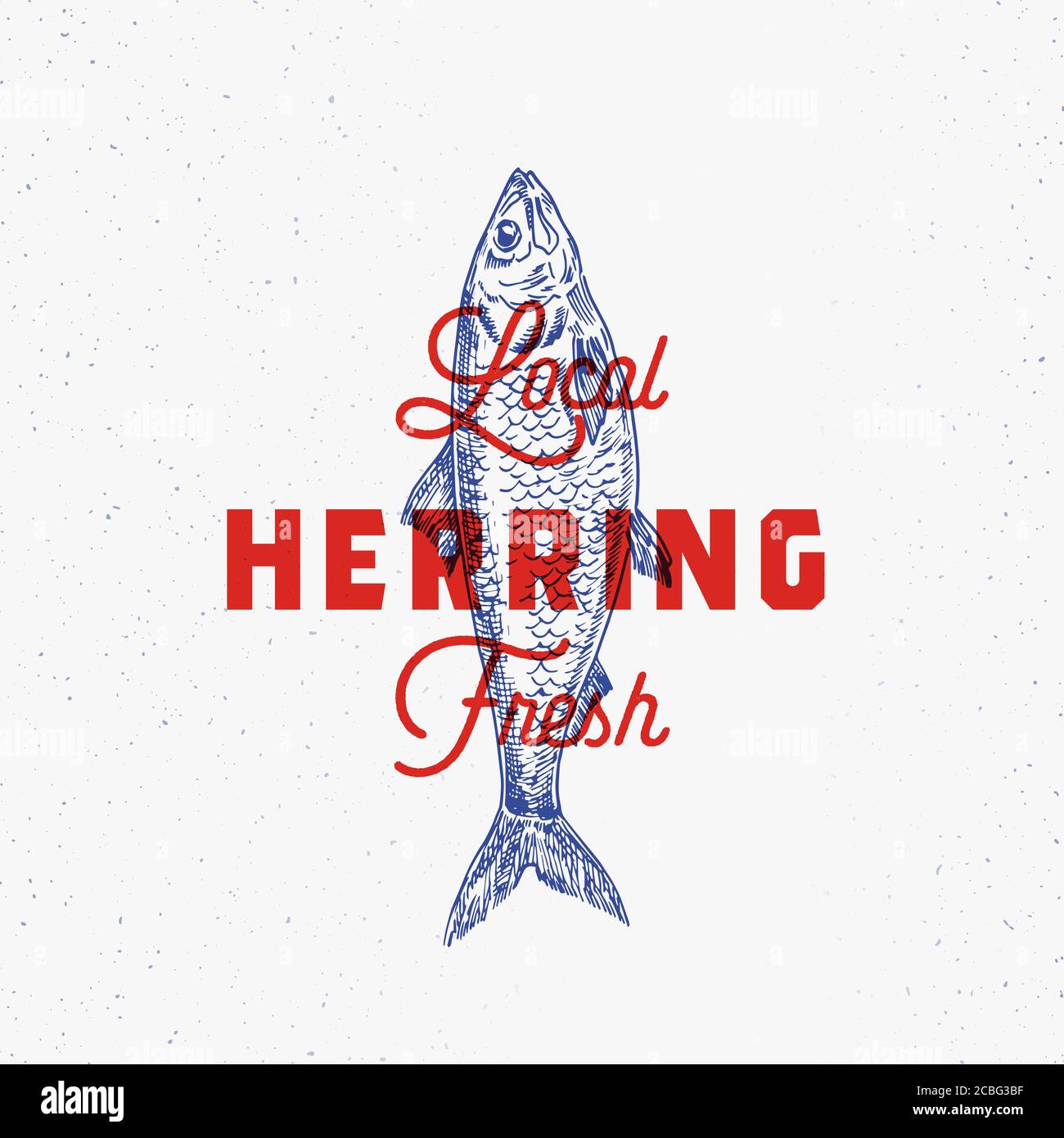 Local Fresh Herring. Abstract Vector Sign, Symbol or Logo Template ...