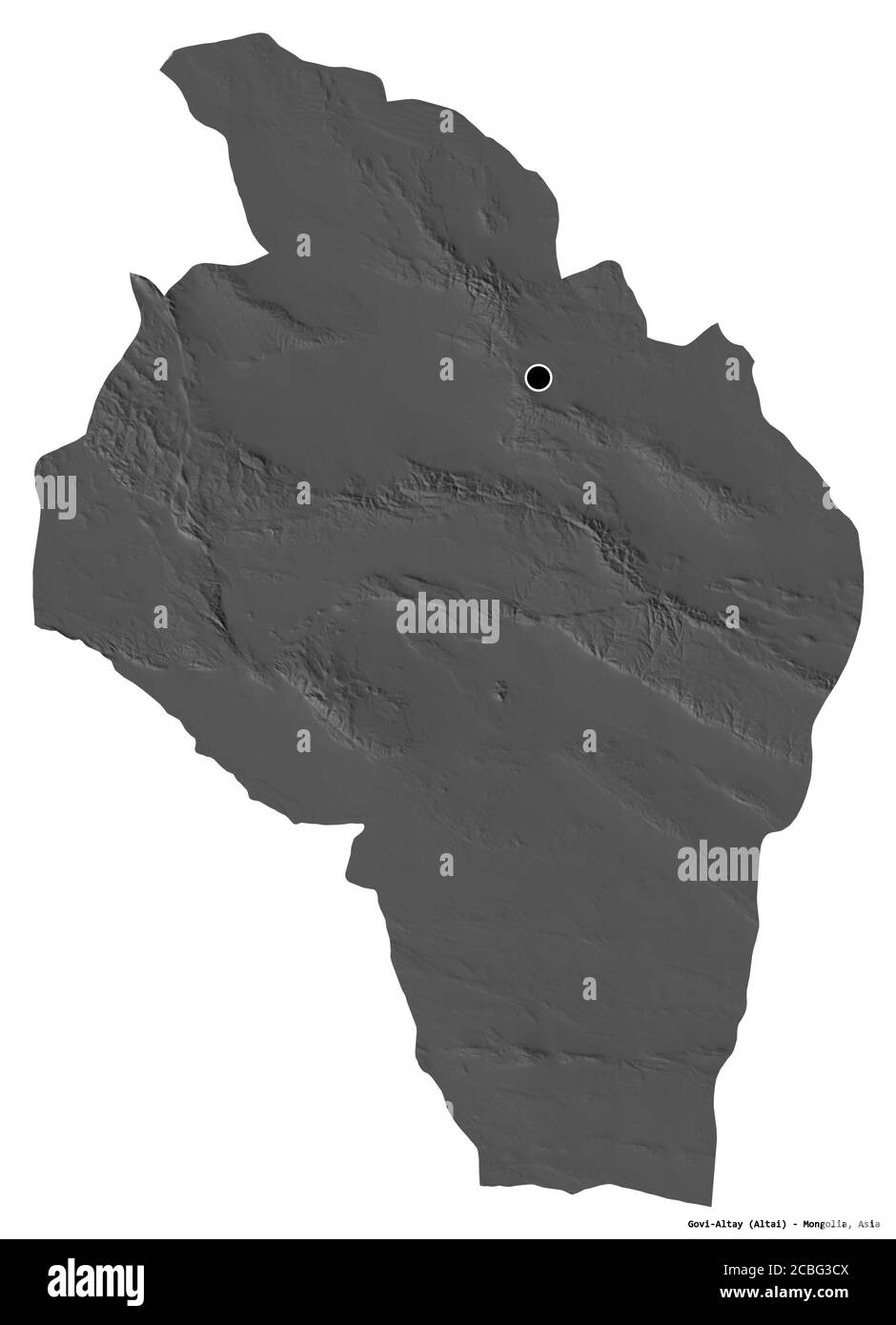Shape of Govi-Altay, province of Mongolia, with its capital isolated on ...