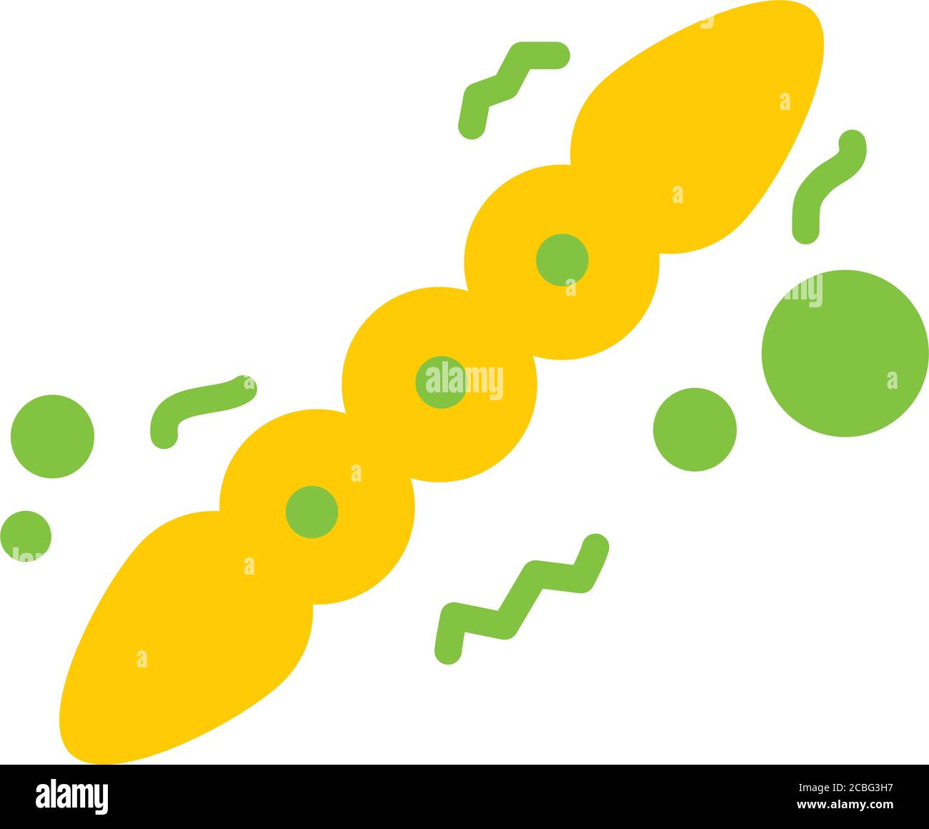 staphylococcus bacteria icon over white background, flat style, vector ...
