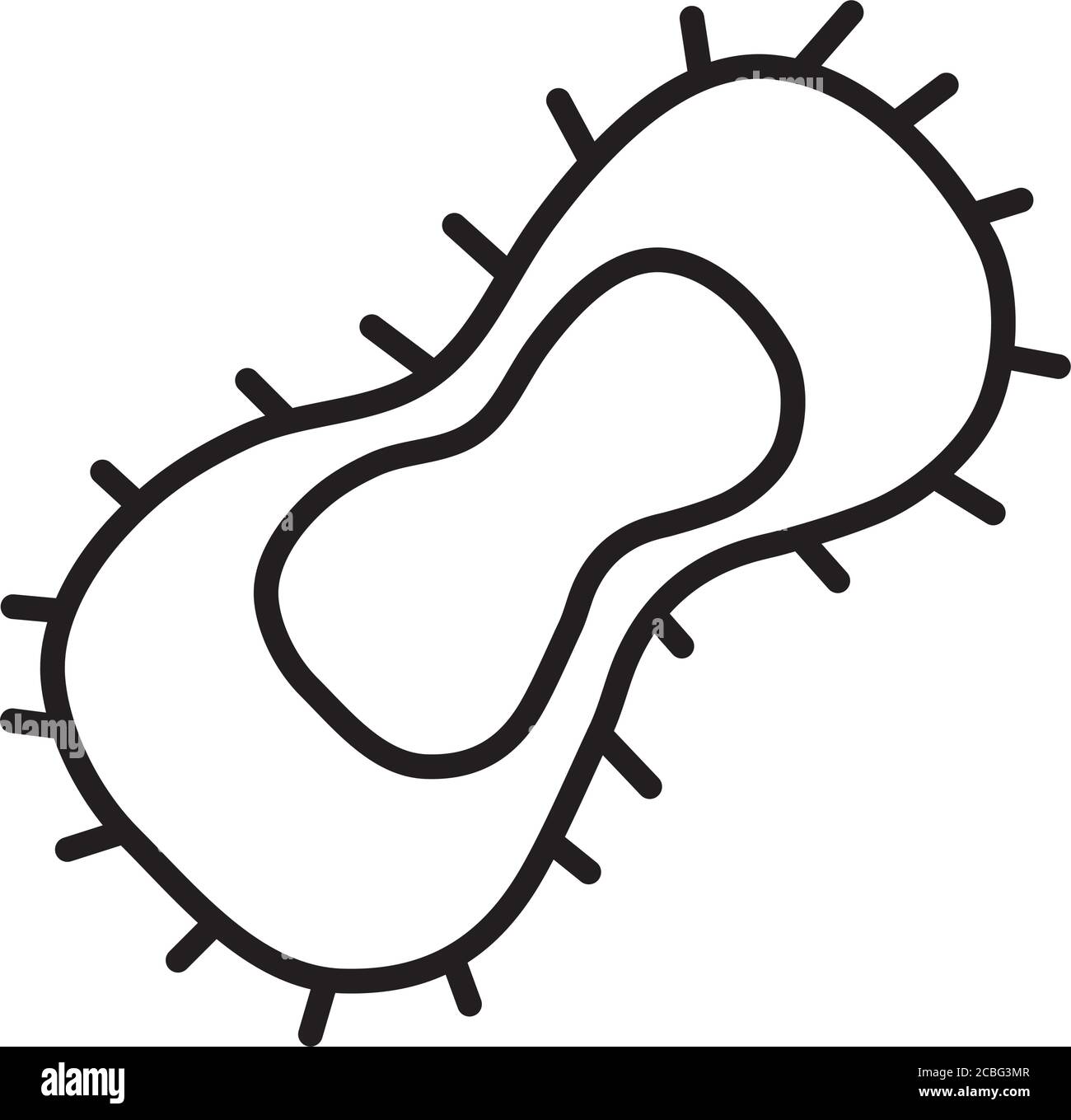 rabies virus icon over white background, line style, vector ...