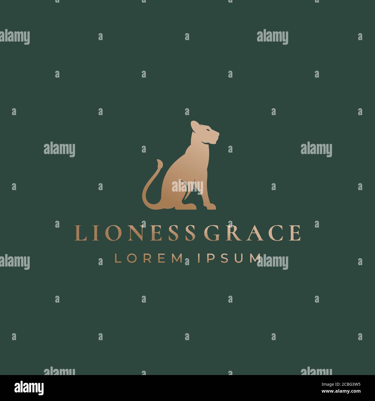 Lioness Grace Abstract Vector Sign, Emblem or Logo Template. Gracefull ...