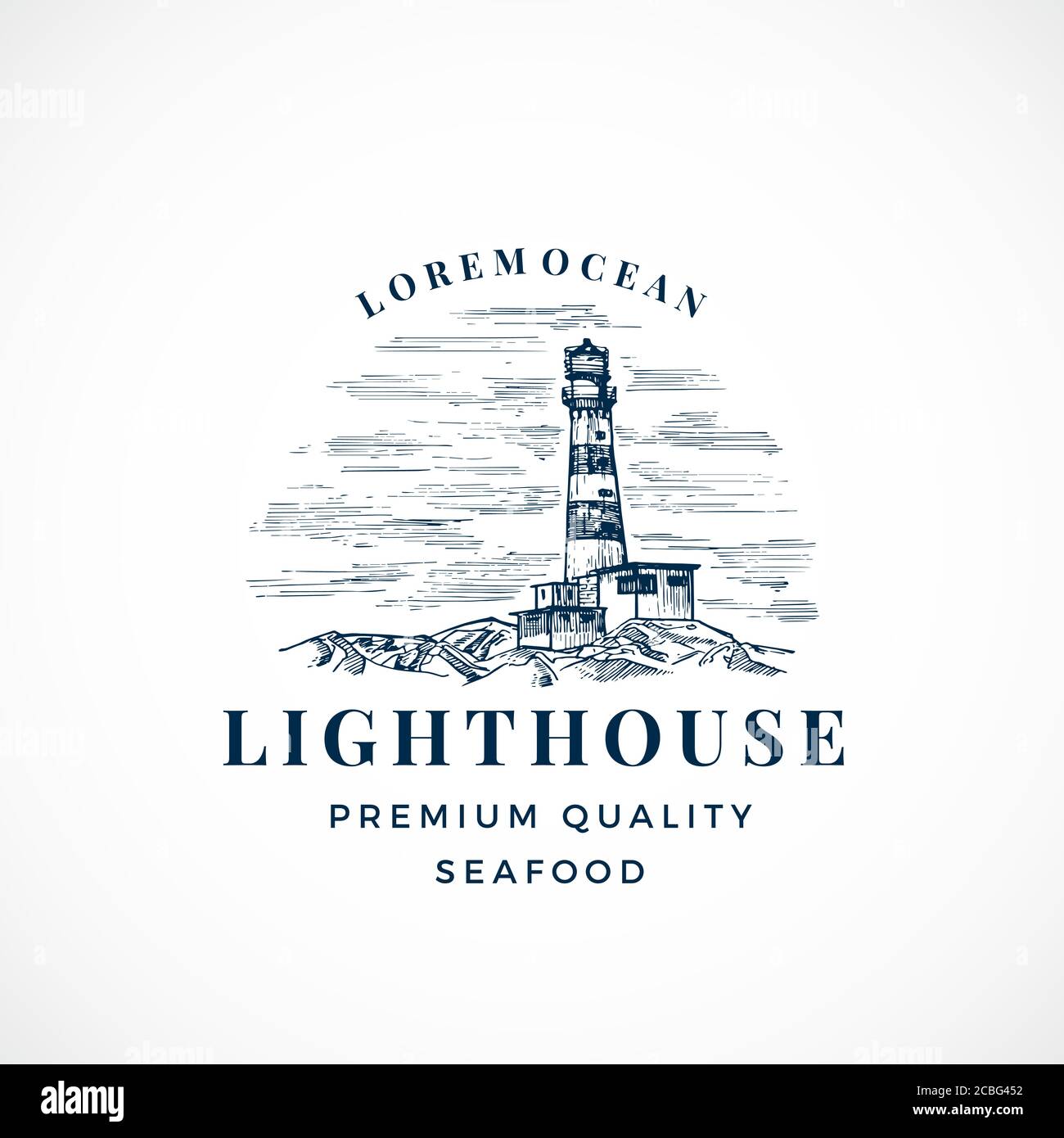 Lighthouse Abstract Vector Sign, Symbol or Logo Template. Searchlight ...