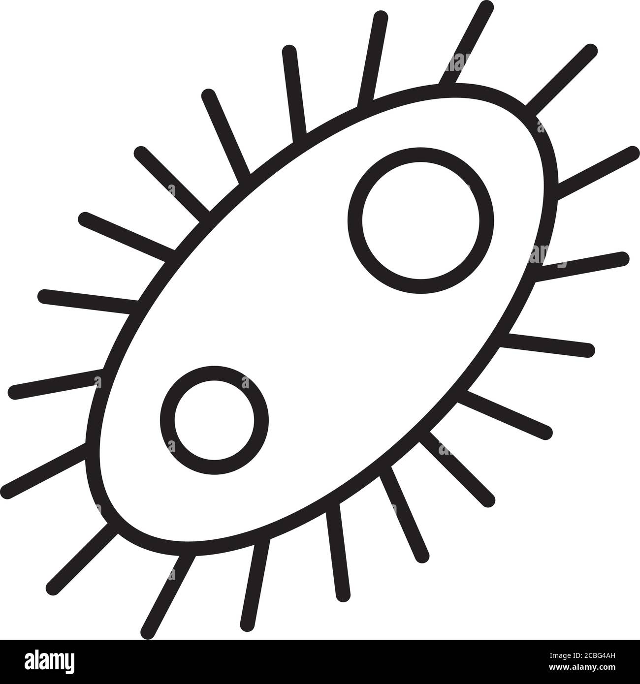 rabies bacteria icon over white background, line style, vector ...