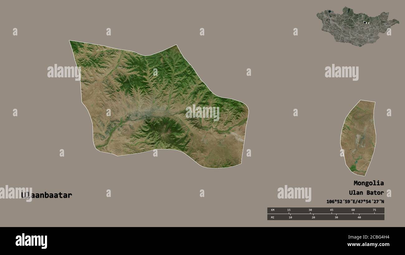 Shape of Ulaanbaatar, municipality of Mongolia, with its capital ...