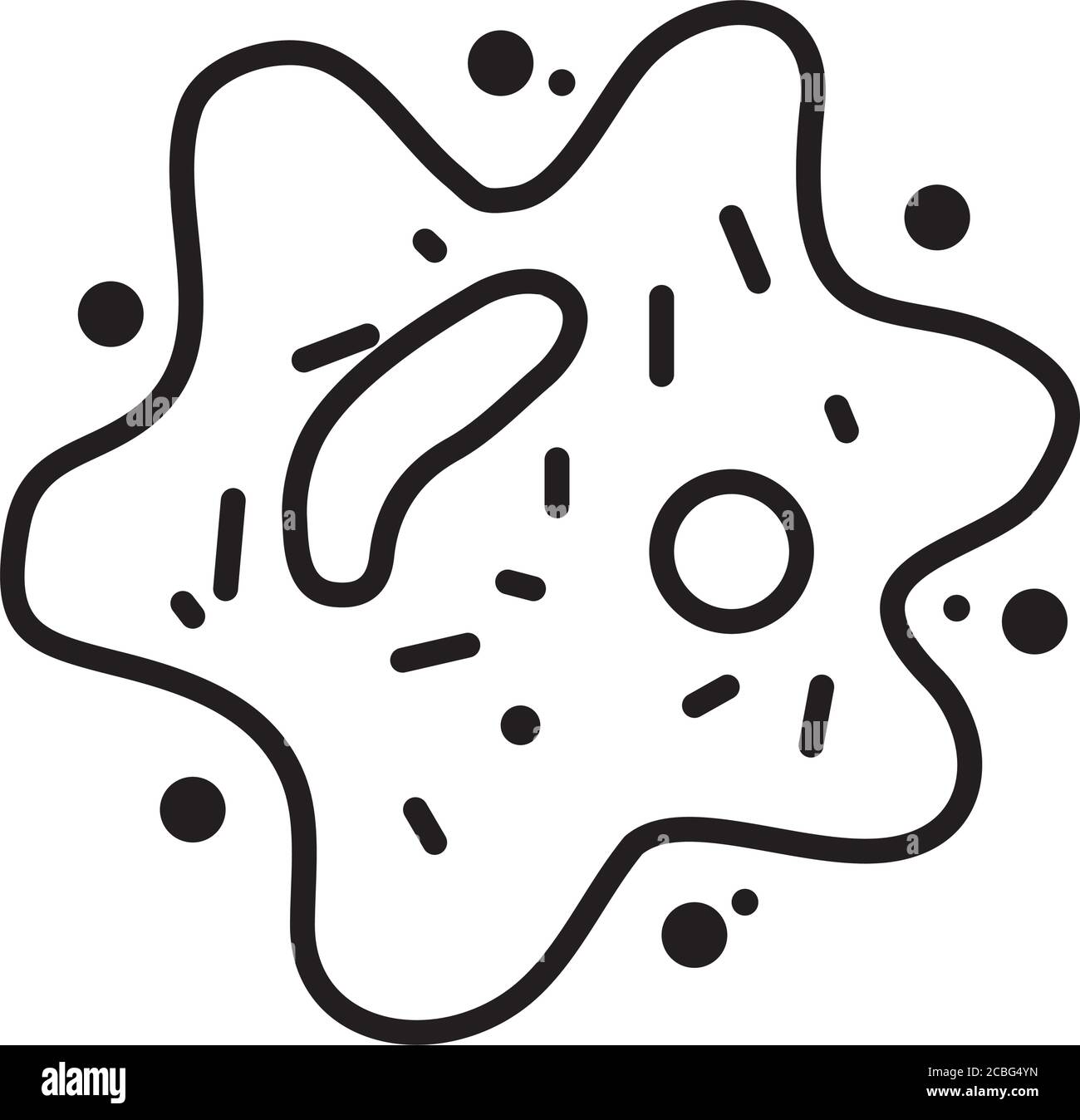 rhinovirus bacteria icon over white background, line style, vector ...