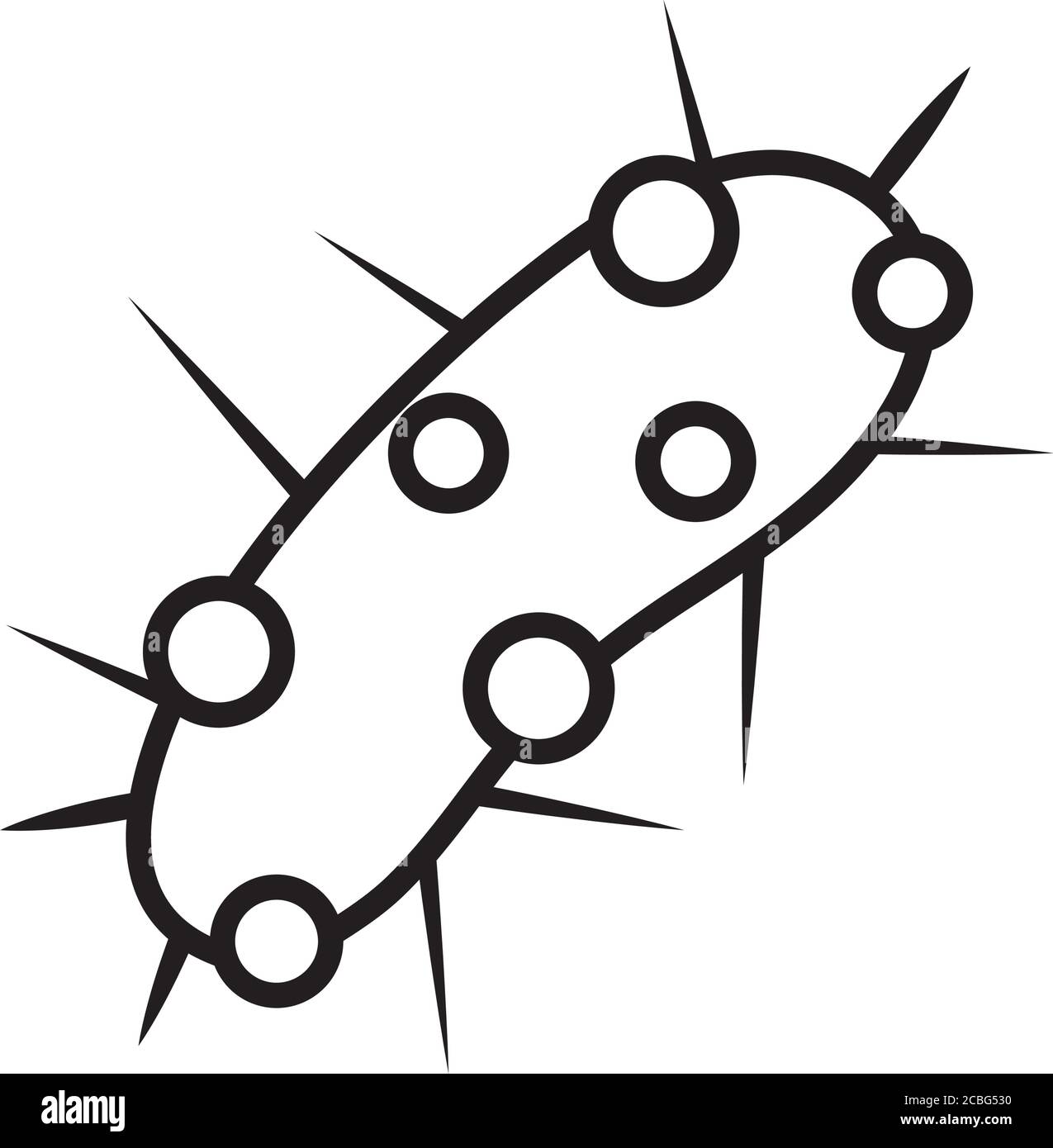 e coli bacteria icon over white background, line style, vector ...