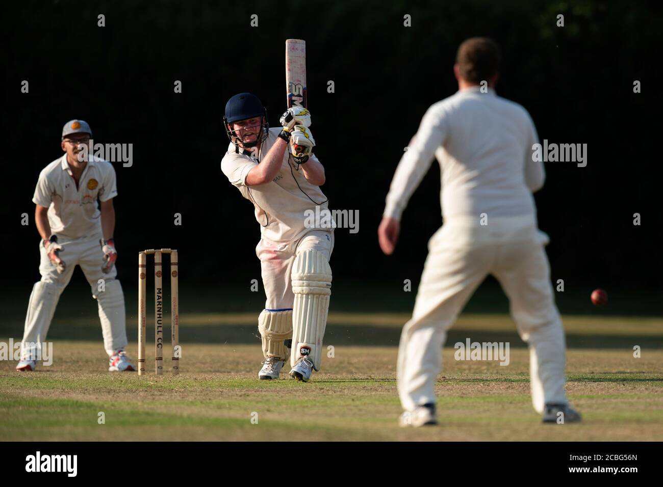 Batsman in action Stock Photo - Alamy