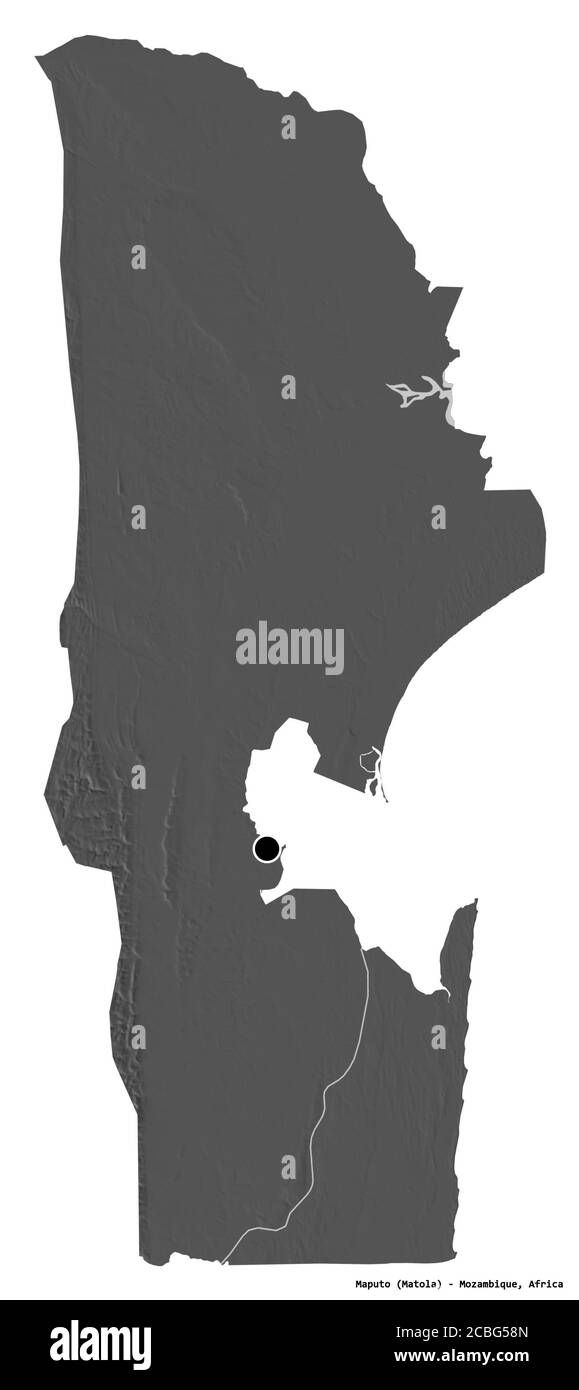 Shape of Maputo, province of Mozambique, with its capital isolated on ...