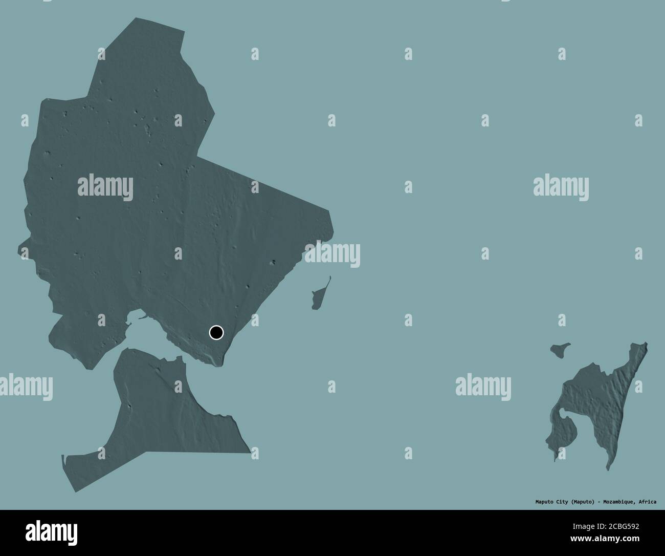 Shape of Maputo City, province of Mozambique, with its capital isolated ...