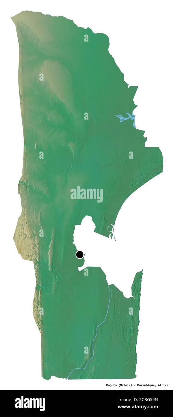 Shape of Maputo, province of Mozambique, with its capital isolated on ...