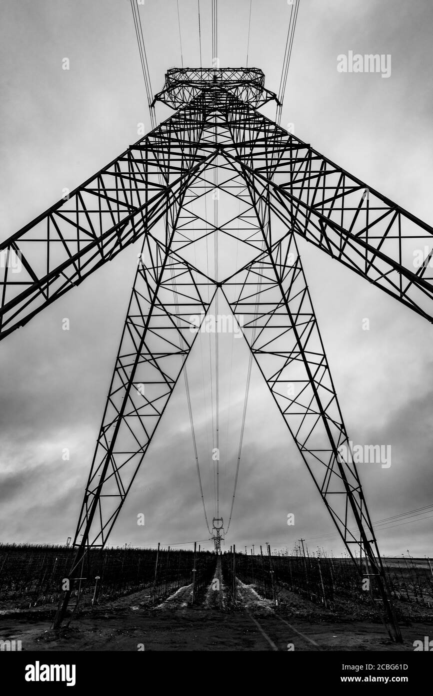 Overhead Power Line for Transferring Electricity Stock Photo - Alamy