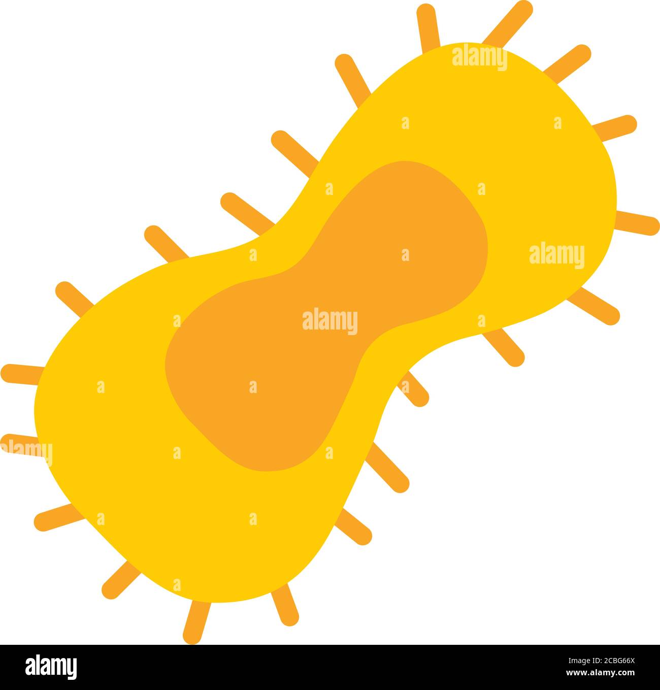 rabies virus icon over white background, flat style, vector ...